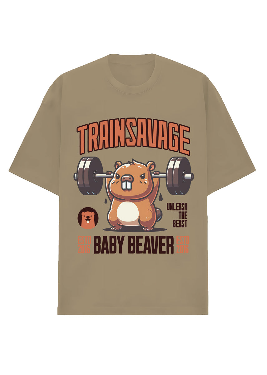 Camiseta Oversized Premium - Train Baby Beaver – Urban Savage